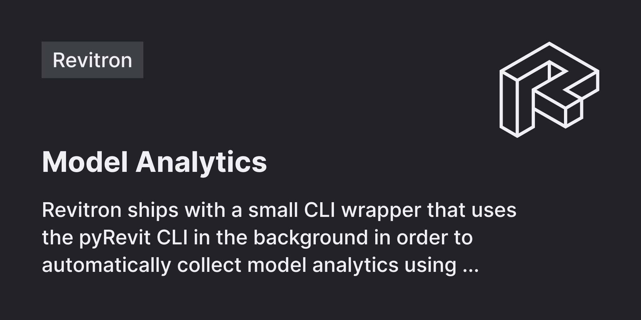 Model Analytics — Revitron