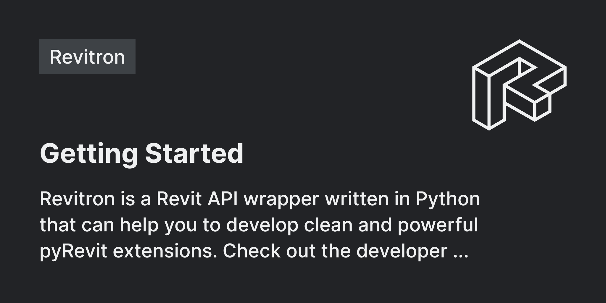 Getting Started — Revitron