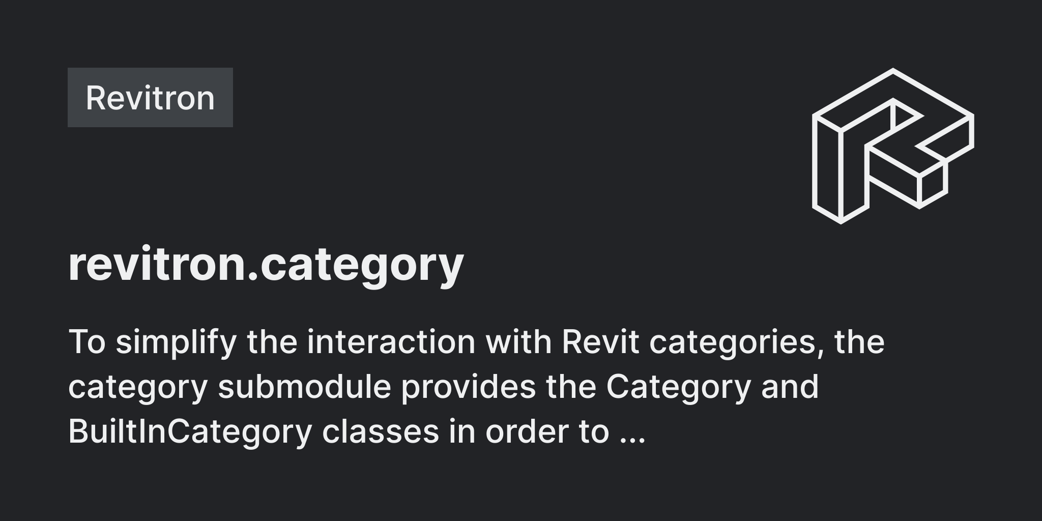 revitron.category — Revitron