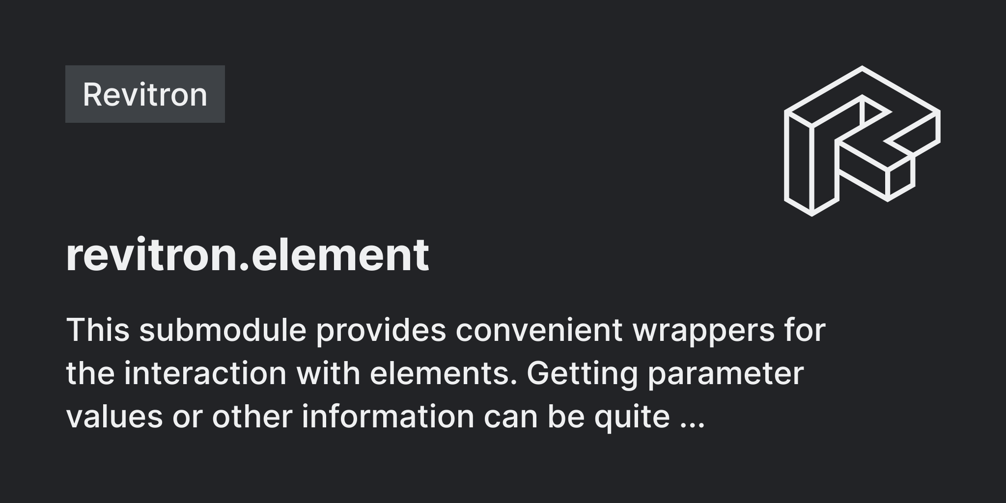 revitron.element — Revitron