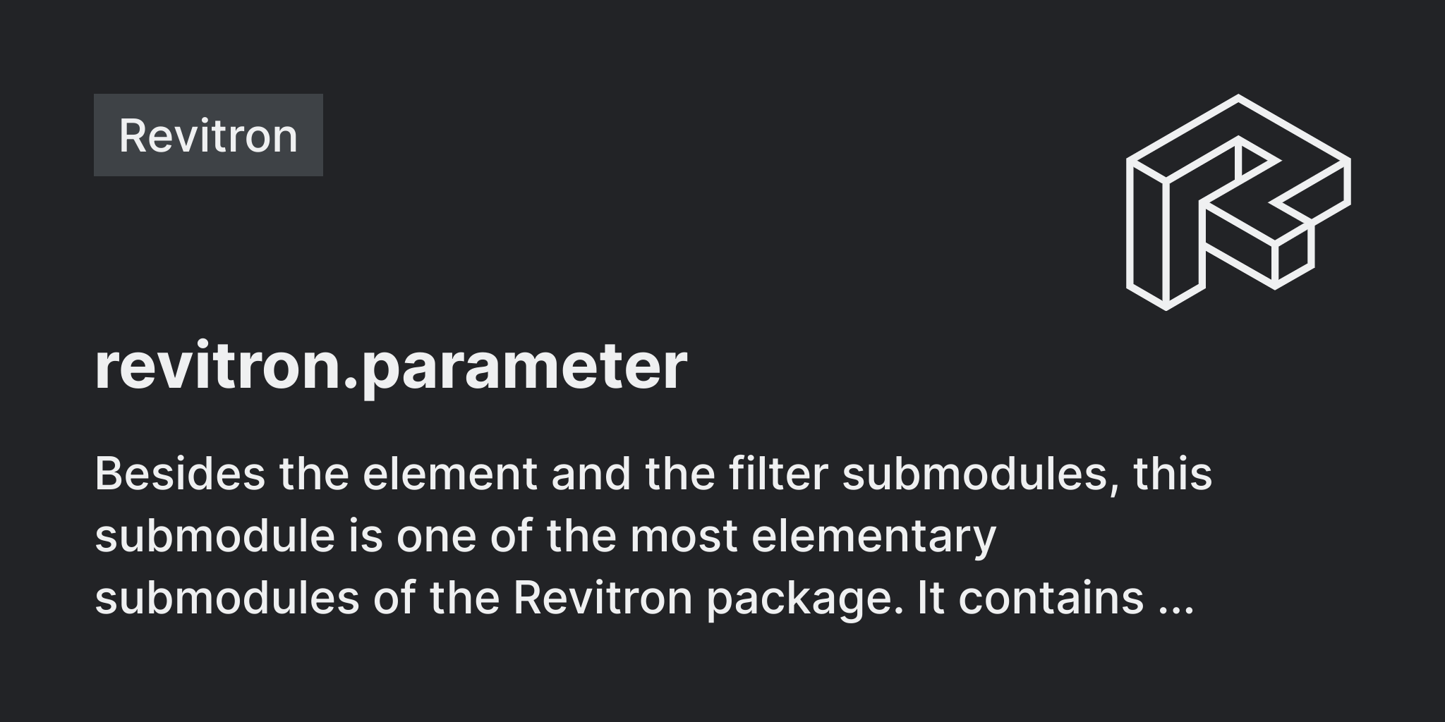 revitron.parameter — Revitron