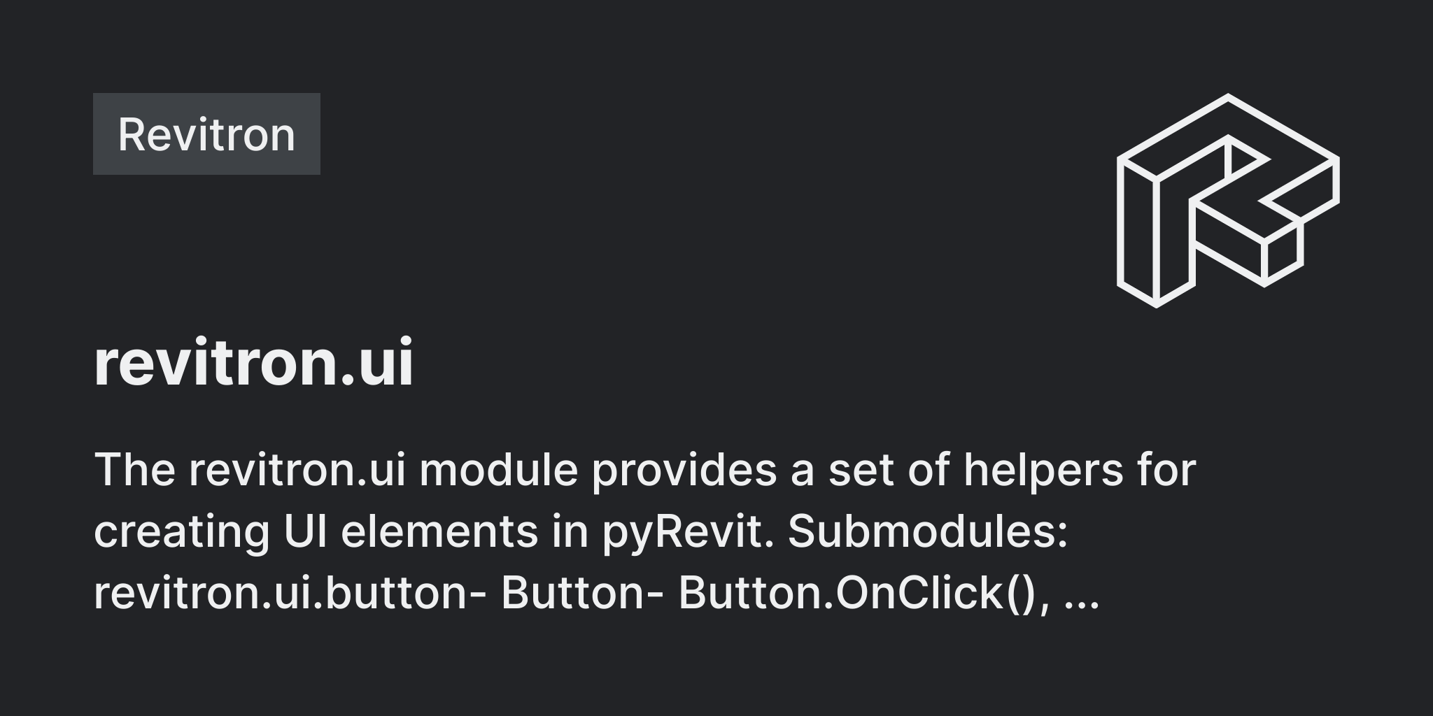 revitron.ui — Revitron