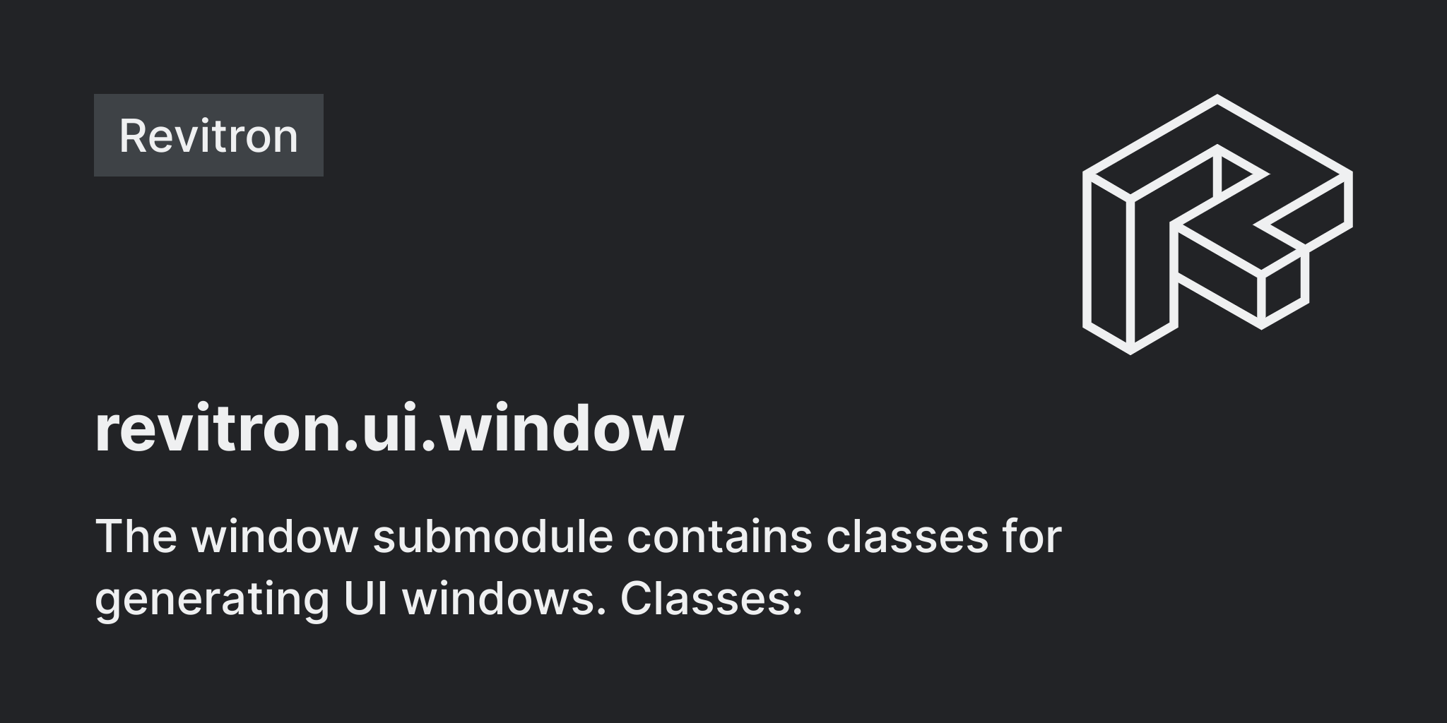 revitron.ui.window — Revitron