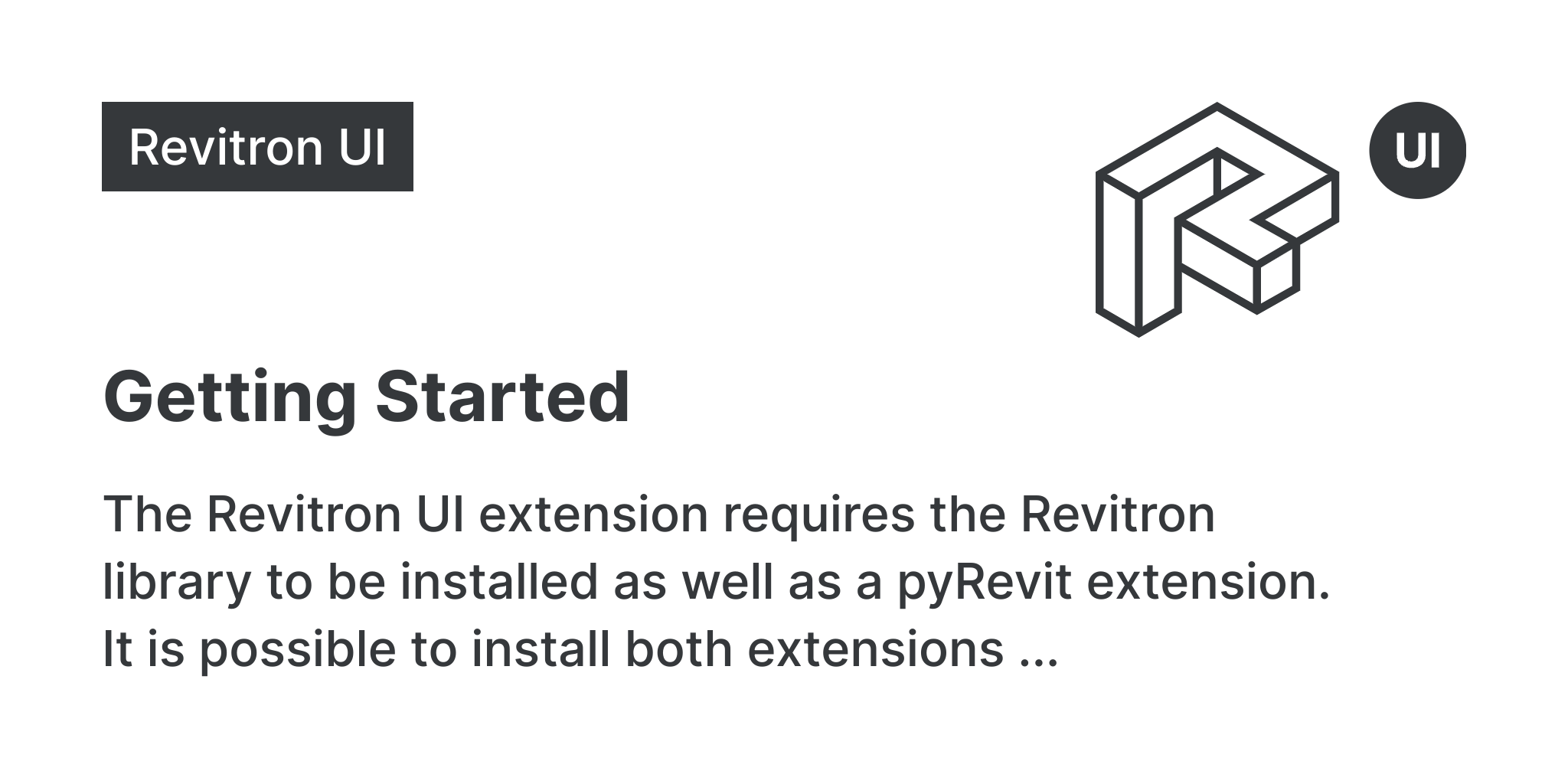 Getting Started — Revitron UI